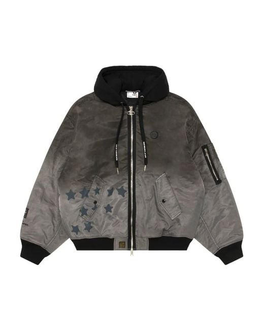 Aape By A Bathing Ape Star-Motif Hooded Jacket in Grey for Men | Lyst UK