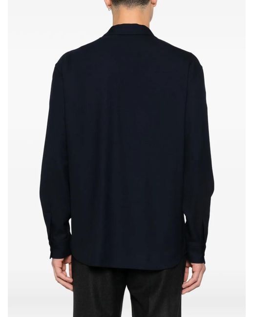 Canali Button-Up Jacket in Blue for Men | Lyst UK