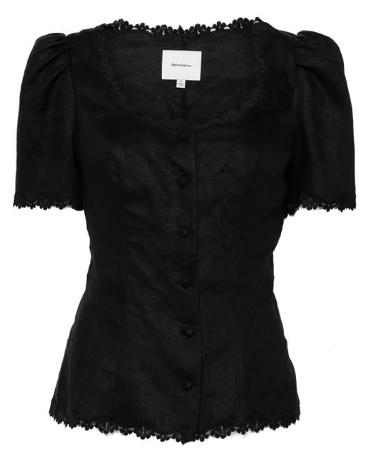 Reformation Anabella Linen Top in Black | Lyst UK