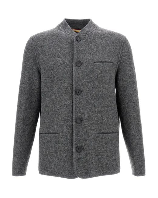 ALPE PIANO Buttoned Felted Jacket in Grey for Men | Lyst UK
