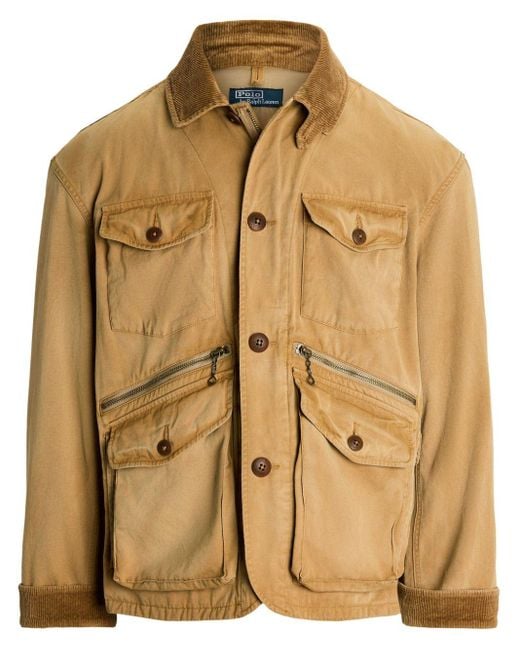 Polo Ralph Lauren Corduroy-Detail Cotton Bomber Jacket in Brown for Men | Lyst UK