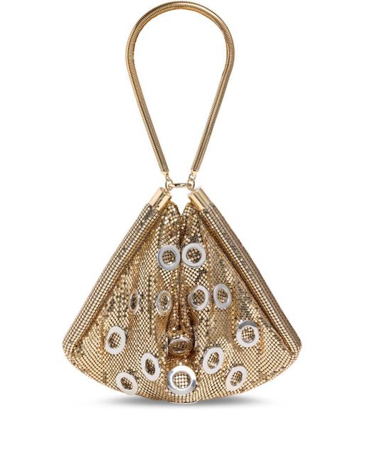 Rabanne Chainmail Eyelet Clutch Bag in Natural | Lyst