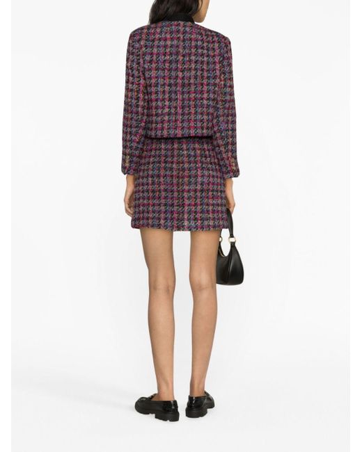 Sandro Button-embellished Tweed Miniskirt in Purple | Lyst Sandro Button-embellished Tweed Miniskirt in Purple | Lyst
