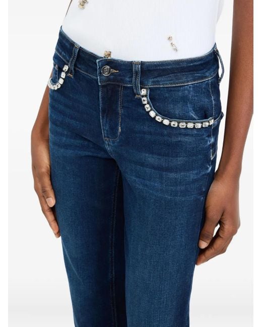 Liu Jo Rhinestone-Embellished Jeans in Blue | Lyst