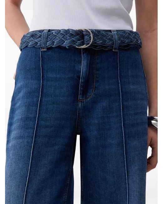 Liu Jo Braided-Belt Flared Jeans in Blue | Lyst UK