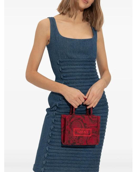 Versace Small Barocco Athena Bag in Red | Lyst