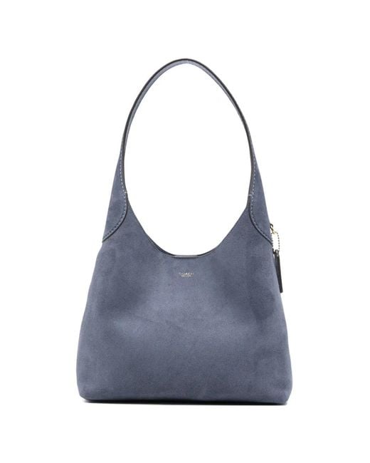 COACH Logo-Tag Shoulder Bag in Blue | Lyst UK