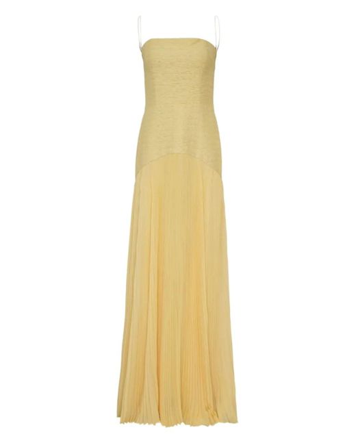 Alexis Pleated Bodice Dress in Metallic | Lyst UK