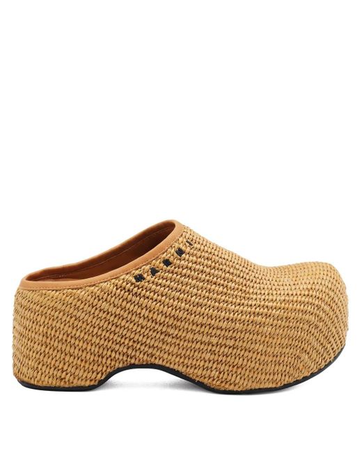 Marni Woven Clogs in Brown | Lyst
