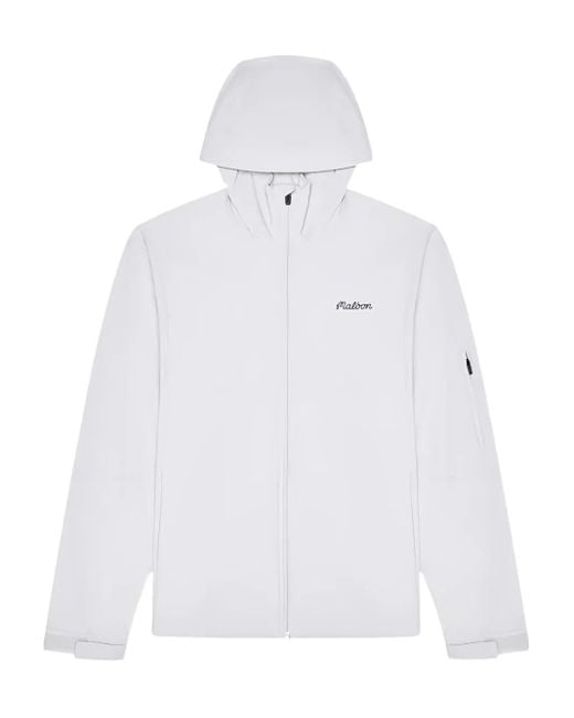 Malbon Golf Zip-Up Shell Jacket in White for Men | Lyst UK