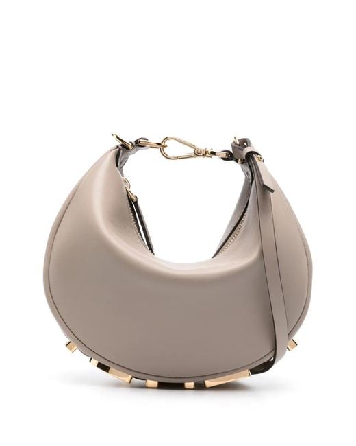 Fendi Logo Lettering Two-Way Bag in Grey | Lyst UK