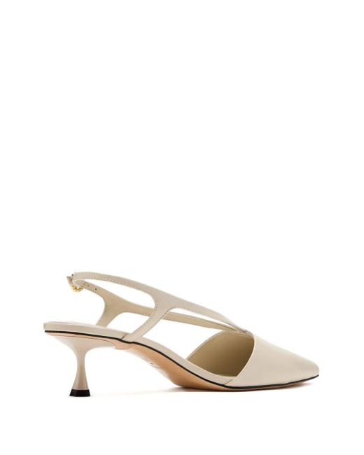 STUDIO AMELIA 50Mm Slingback Cut-Out Pumps in Natural | Lyst