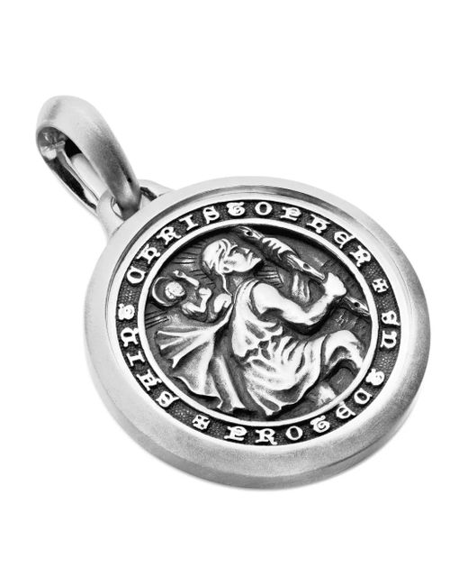 メンズ David Yurman St. Christopher アミュレット 34.5Mm スターリングシルバー メタリック | Lyst