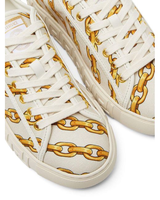 Versace Baroque Chain Sneakers in Metallic | Lyst