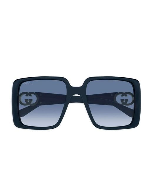 Gucci Square-Frame Logo Sunglasses in Blue | Lyst UK