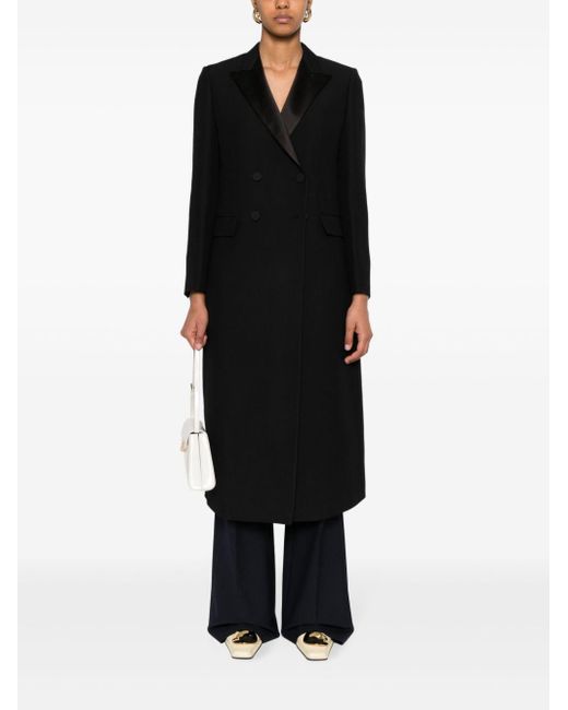 Fabiana Filippi Double-Breasted Coat in Black | Lyst