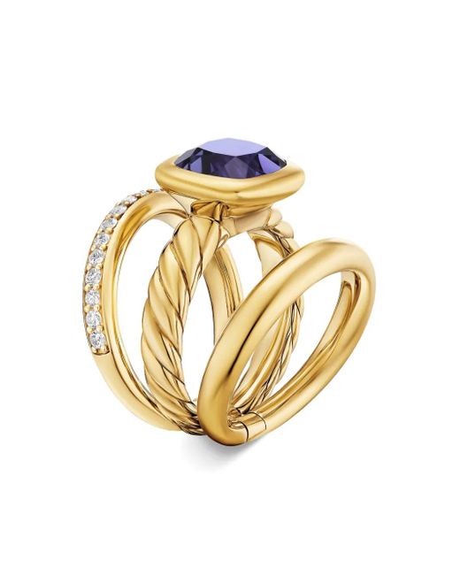 David Yurman 18K Dy Mercer Iolite And Diamond Ring in Blue | Lyst