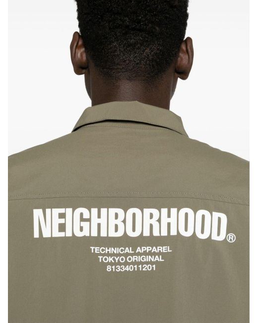 Neighborhood Multifunctional Logo-Print Shirt in Green for Men | Lyst
