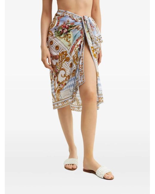 CAMILLA Ornamental-Print Pareo in Natural | Lyst UK