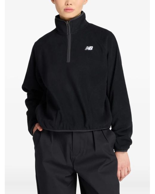 New Balance Half-Zip Fleece Sweatshirt in Blue | Lyst UK