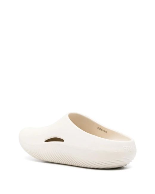 Crocs™ Logo-Embossed Round-Toe Slides in White | Lyst