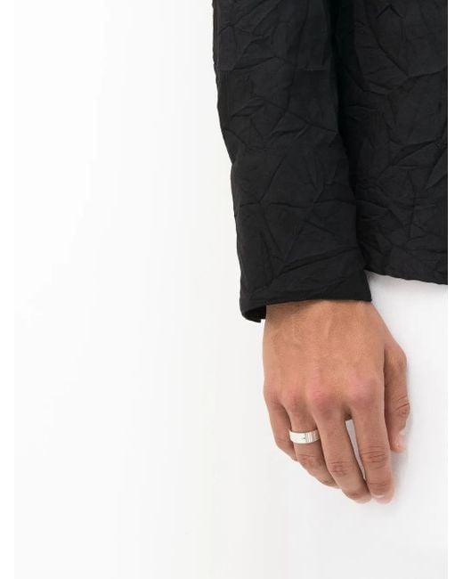 Le Gramme Guilloché Pyramid Ribbon Ring in White | Lyst