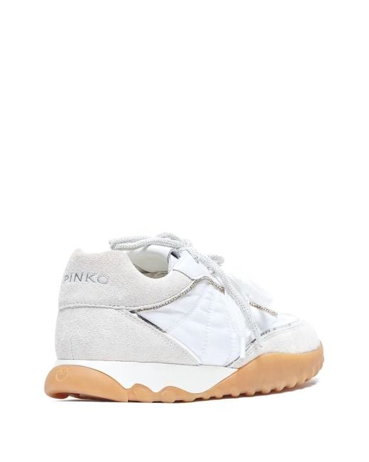 Pinko Round-Toe Sneakers in White | Lyst UK