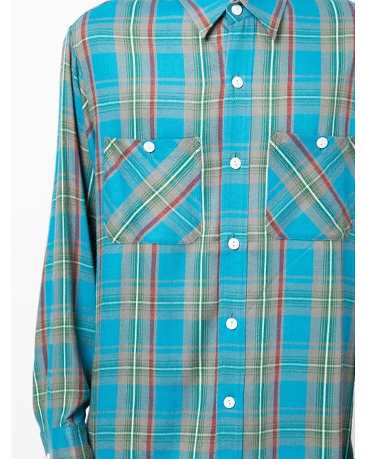 Seven By Seven Check Button-Down Shirt in Blue for Men | Lyst UK