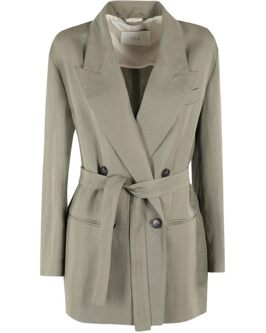 Tela Belted Jacket in Gray | Lyst