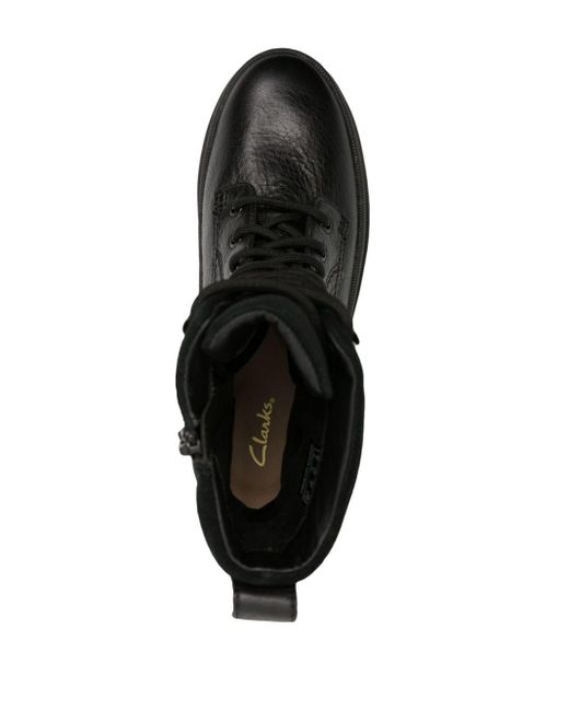 Clarks Orianna 2 Hike Lace-up Leather Boots in Black | Lyst