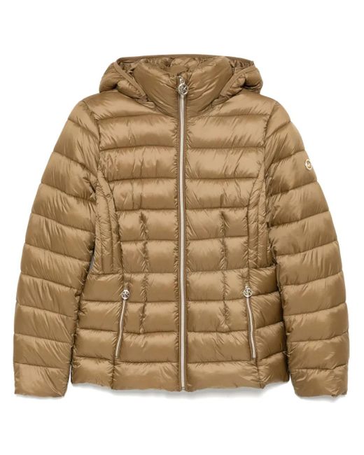 MICHAEL Michael Kors Hooded Packable Jacket in Brown | Lyst
