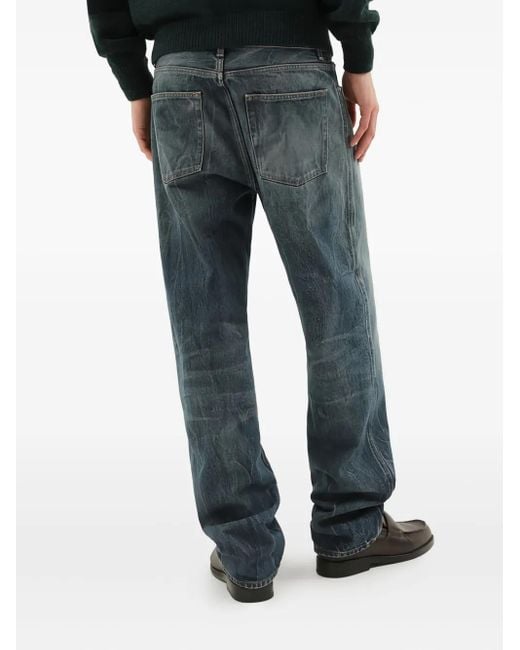 1989 STUDIO Whiskering-Effect Jeans in Green for Men | Lyst UK