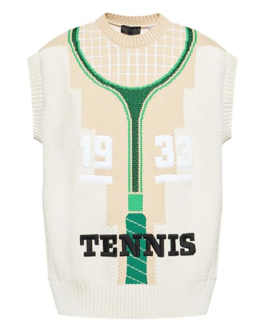 Lacoste Graphic Runway Vest in Green for Men | Lyst