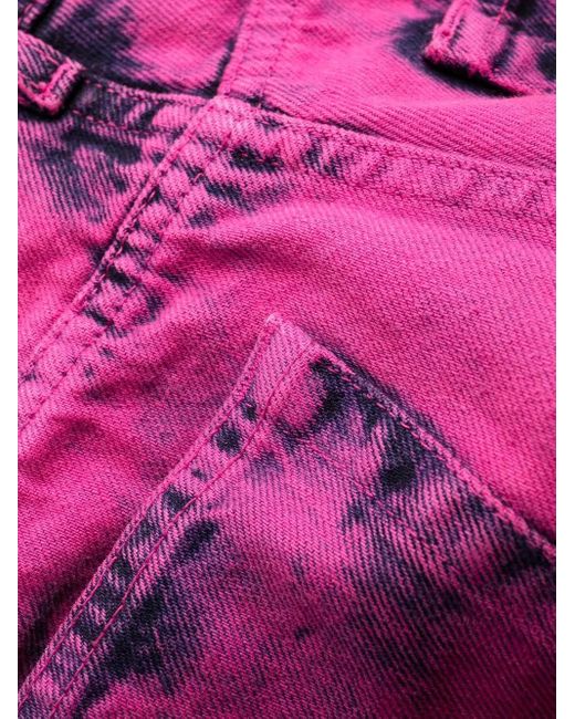 MSGM Two-Tone Acid-Wash Jeans in Pink | Lyst UK
