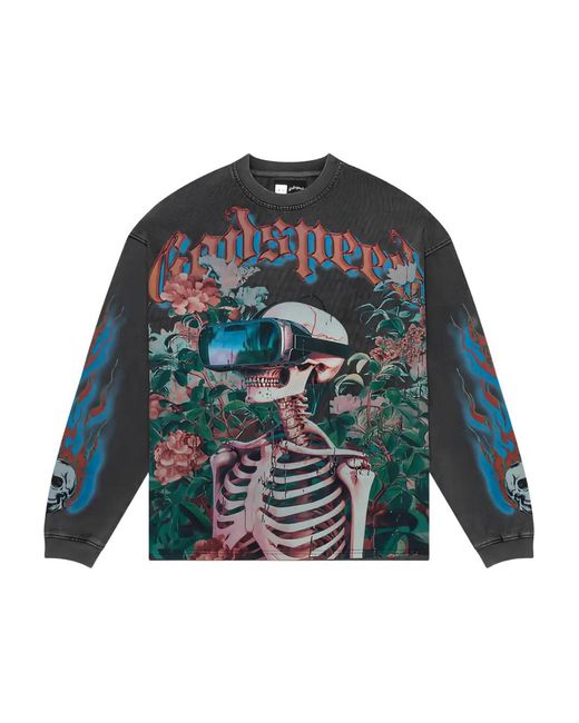 Godspeed Vision Flowers Long-Sleeve Thermal Sweater in Green for Men ...