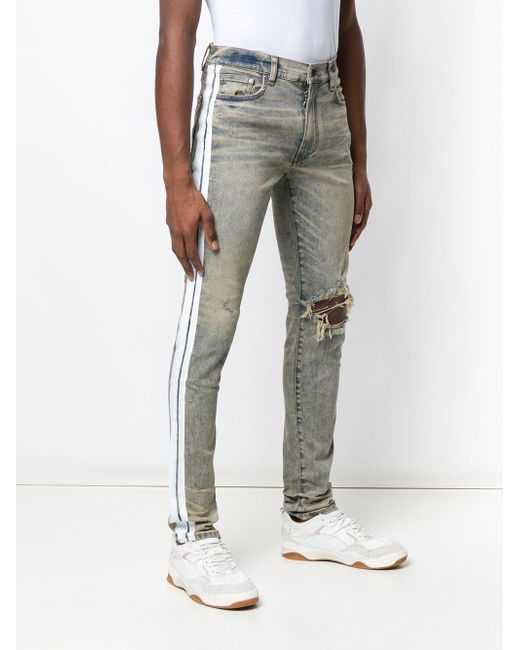 Amiri White Stripe Skinny Jeans in Blue for Men | Lyst Amiri White Stripe Skinny Jeans in Blue for Men | Lyst