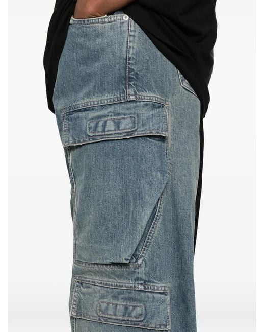 Rick Owens Distressed Cargo Jeans in Blue for Men | Lyst UK