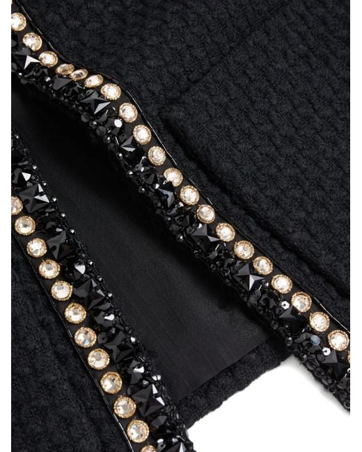 Valentino Garavani Canestrello Tweed Embroidered Jacket in Black | Lyst UK