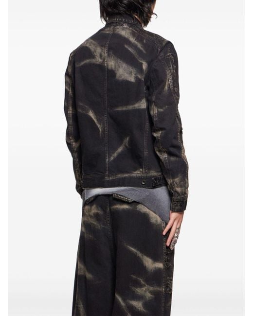 Julius Bleach-Wash Denim Jacket in Black for Men | Lyst UK