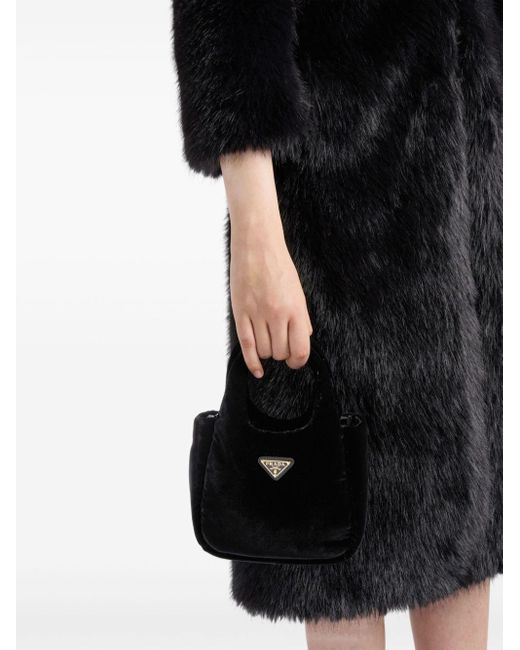 Prada Padded Velvet Mini Bag in Black | Lyst