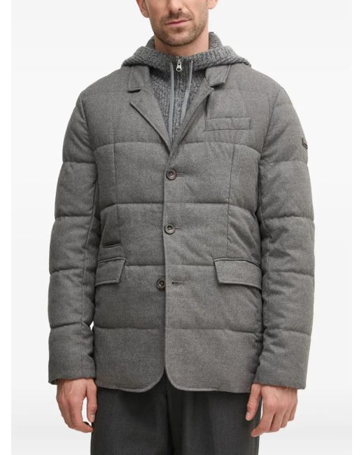Hackett Padded Hooded Jacket in Grey for Men | Lyst UK