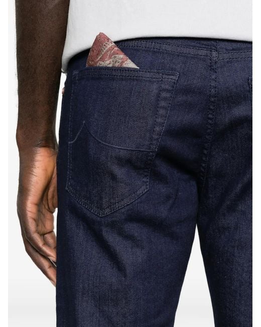 Jacob Cohen Bard Copper-Tone-Stitching Jeans in Blue for Men | Lyst UK