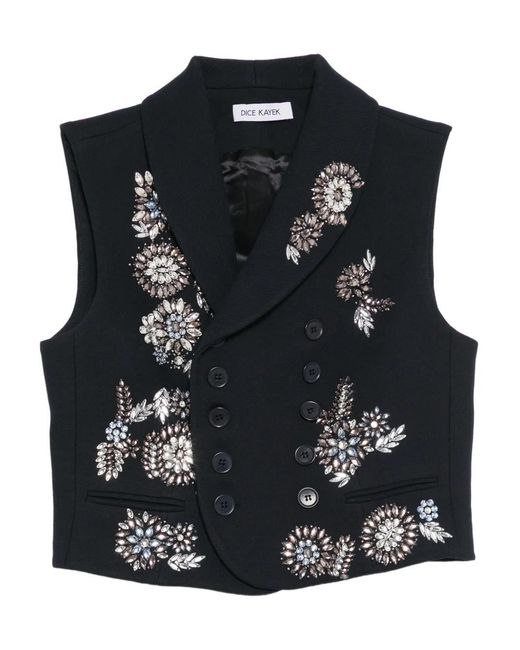 Dice Kayek Crystal-Embellished Vest in Black | Lyst UK