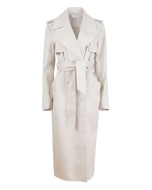 Fleur du Mal Cotton Trench Coat in White | Lyst
