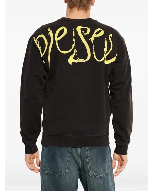 DIESEL Logo-Detail Crew-Neck Sweatshirt in Black for Men | Lyst UK