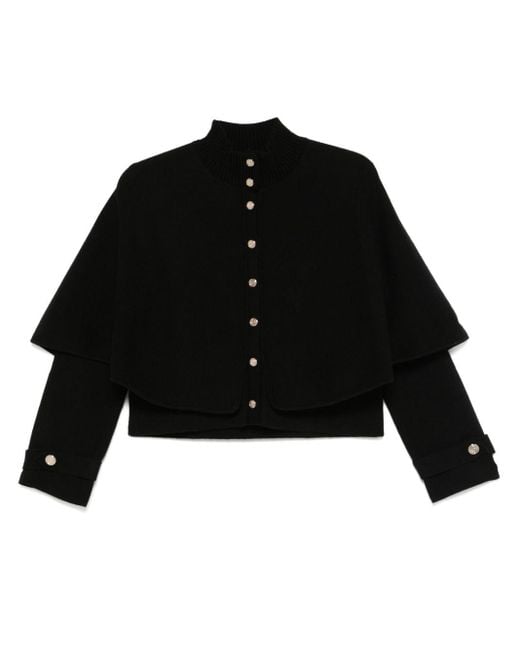 Maje Cape-Effect Cardigan in Black | Lyst