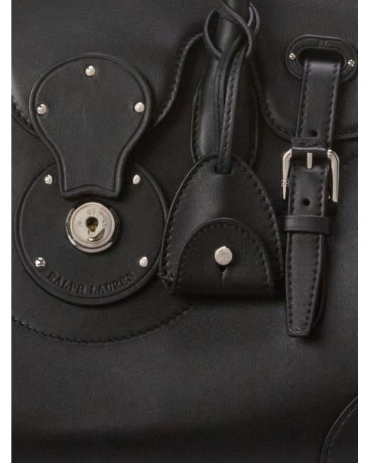Ralph Lauren Ricky Leather Tote Top-Handle Bag in Black | Lyst