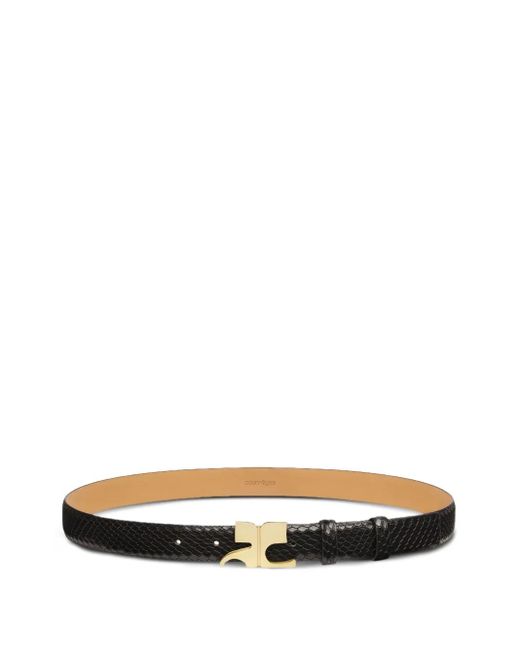 Courreges Viper Snake-Effect Leather Belt in White | Lyst UK