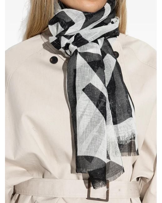Moschino Logo-Print Scarf in Black | Lyst UK