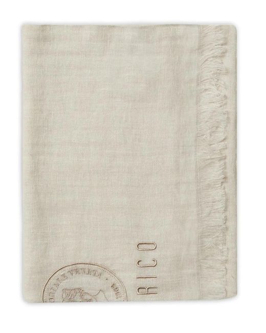 Peserico Logo-Embroidered Scarf in Natural | Lyst UK